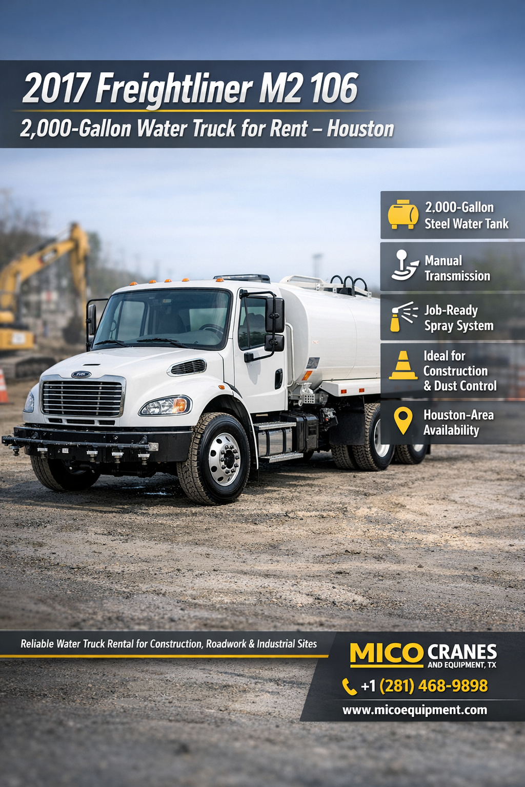 Freightliner M2 106 Manual (2000 Gallon) Water Truck Rental